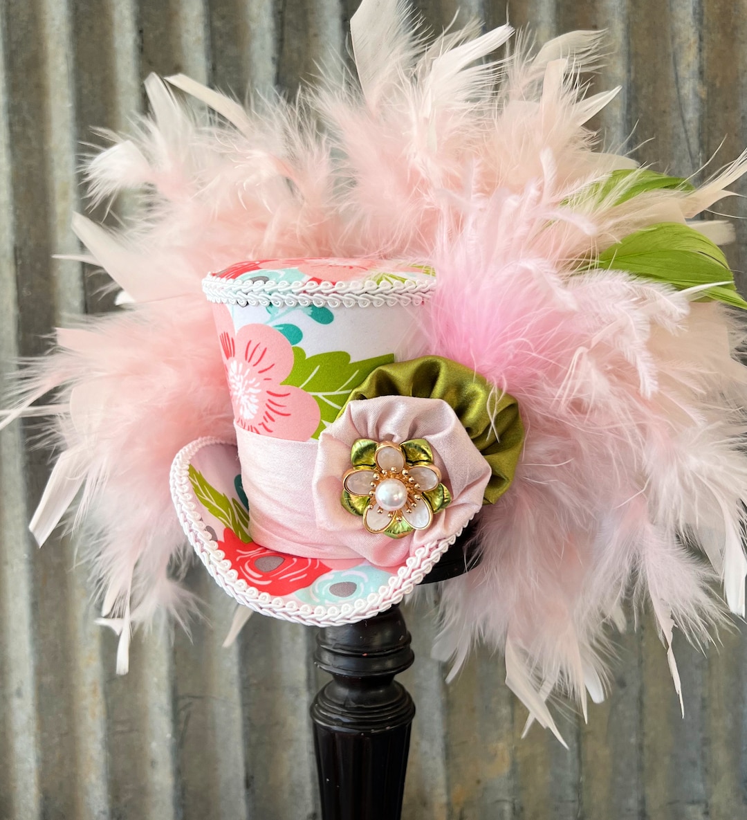 Mini Top Hat, Pink Mini Hat, Kentucky Derby Hat, Tea Party Hat, Alice ...