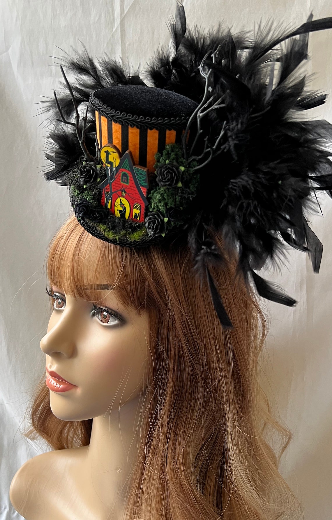 Halloween Mini Top Hat Witch Hat Haunted House Hat Spooky - Etsy
