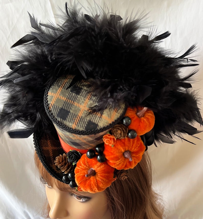 Mini Top Hat Fall Mini Top Hat Thanksgiving Hat Black and - Etsy