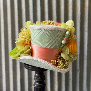 Mini Top Hat, Kentucky Derby Hat, Mad Hatter Hat, Mad Tea Party, Green ...
