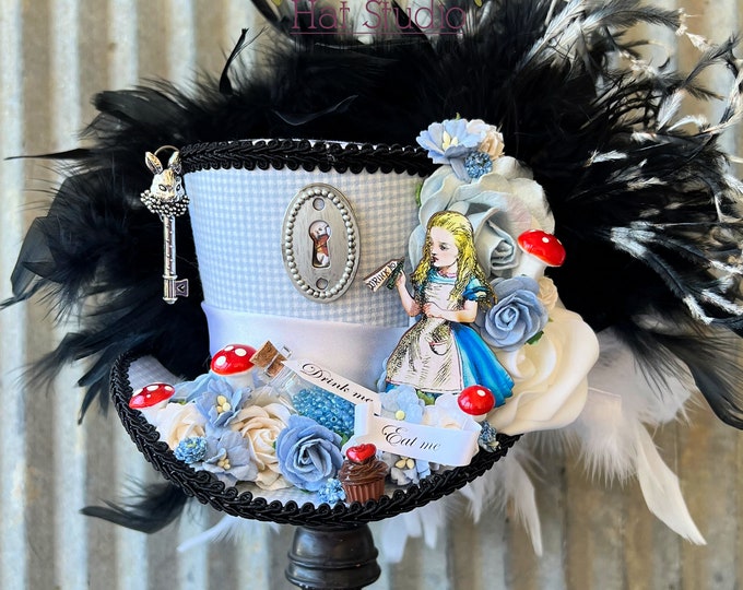 Mini Top Hat,alice Diorama Tea Hat, Mad Hatter Hat, Mad Tea Party ...