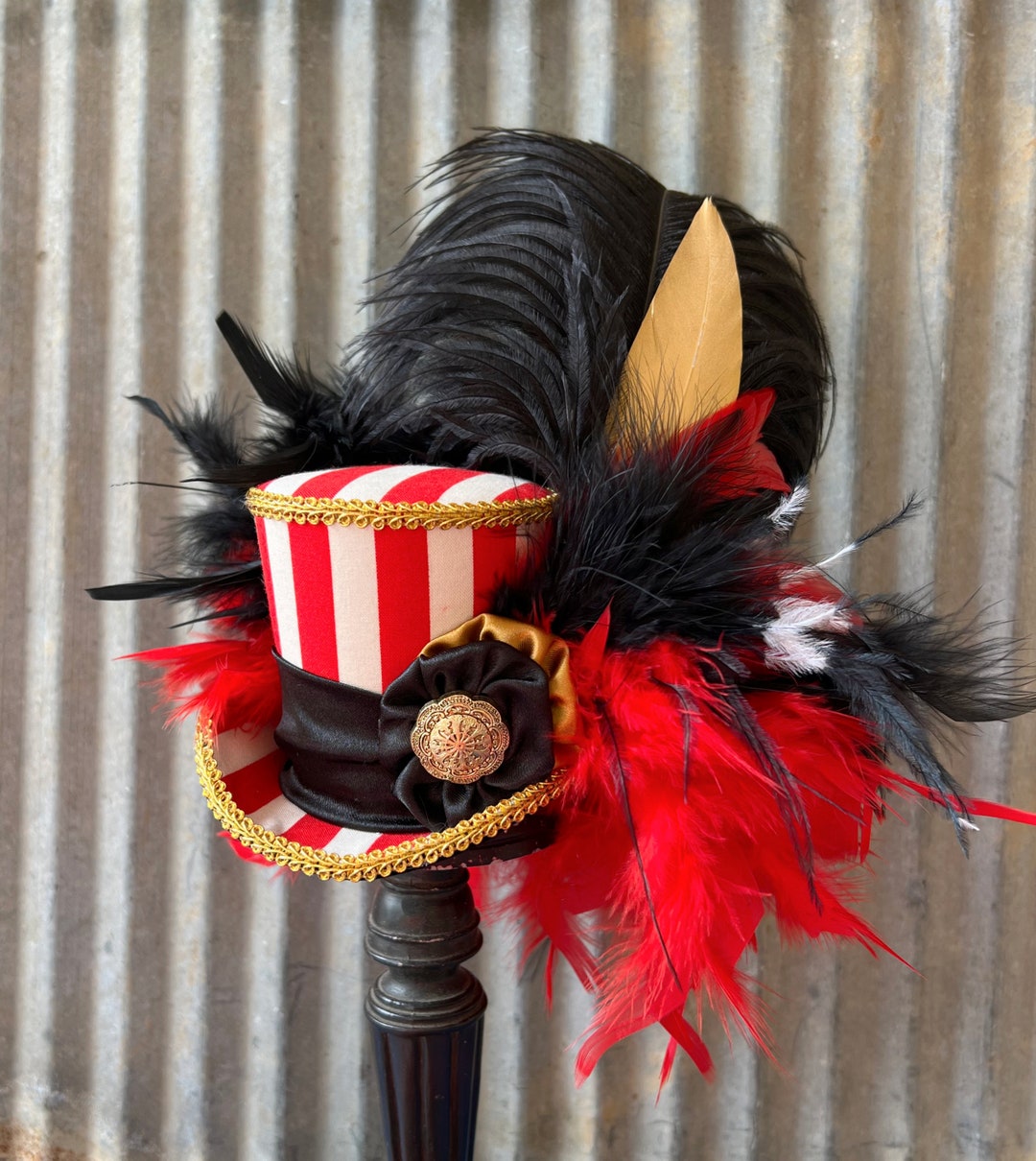 Mini Top Hat Red Stripe Circus Mini Top Hat Night Circus - Etsy