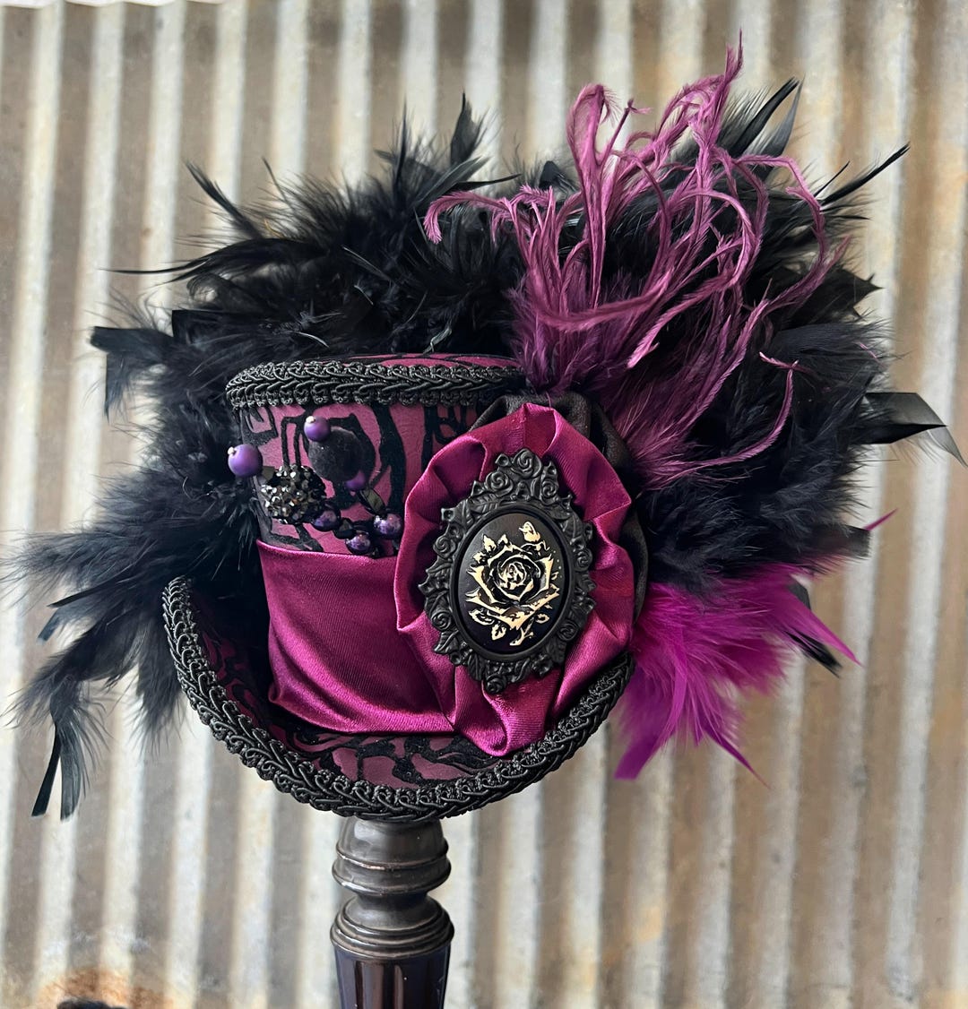 Mini Top Hat, Purple Rose Hat, Royal Ascot Mini Top Hat, Rose Hat, Mad ...