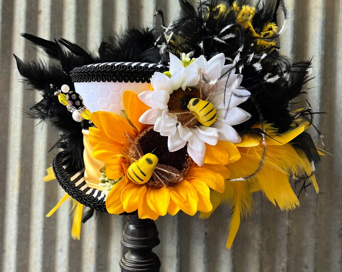 Mini Top Hat Sunflower Bumble Bee Mini Top Hat Bee Hat - Etsy