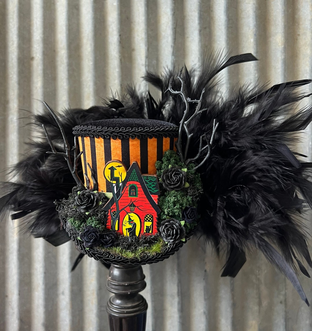Halloween Mini Top Hat Witch Hat Haunted House Hat Spooky - Etsy