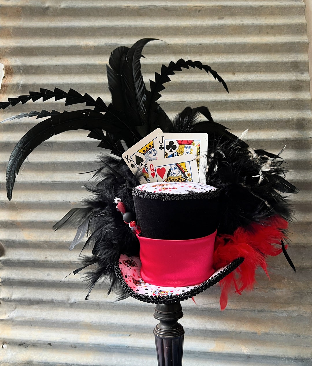 Mini Top Hat, Derby Hat,queen of Hearts Hat, Card Dealer Hat, Alice in ...