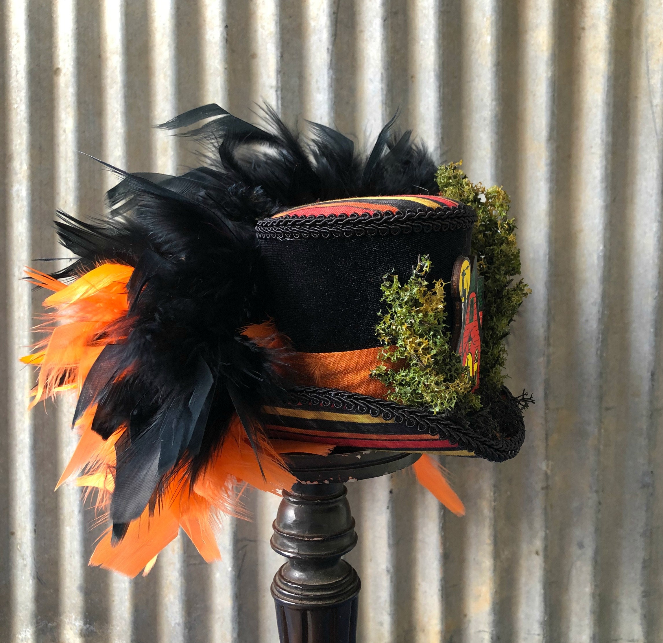 Halloween Mini Top Hat Witch Hat Haunted House Hat Spooky | Etsy