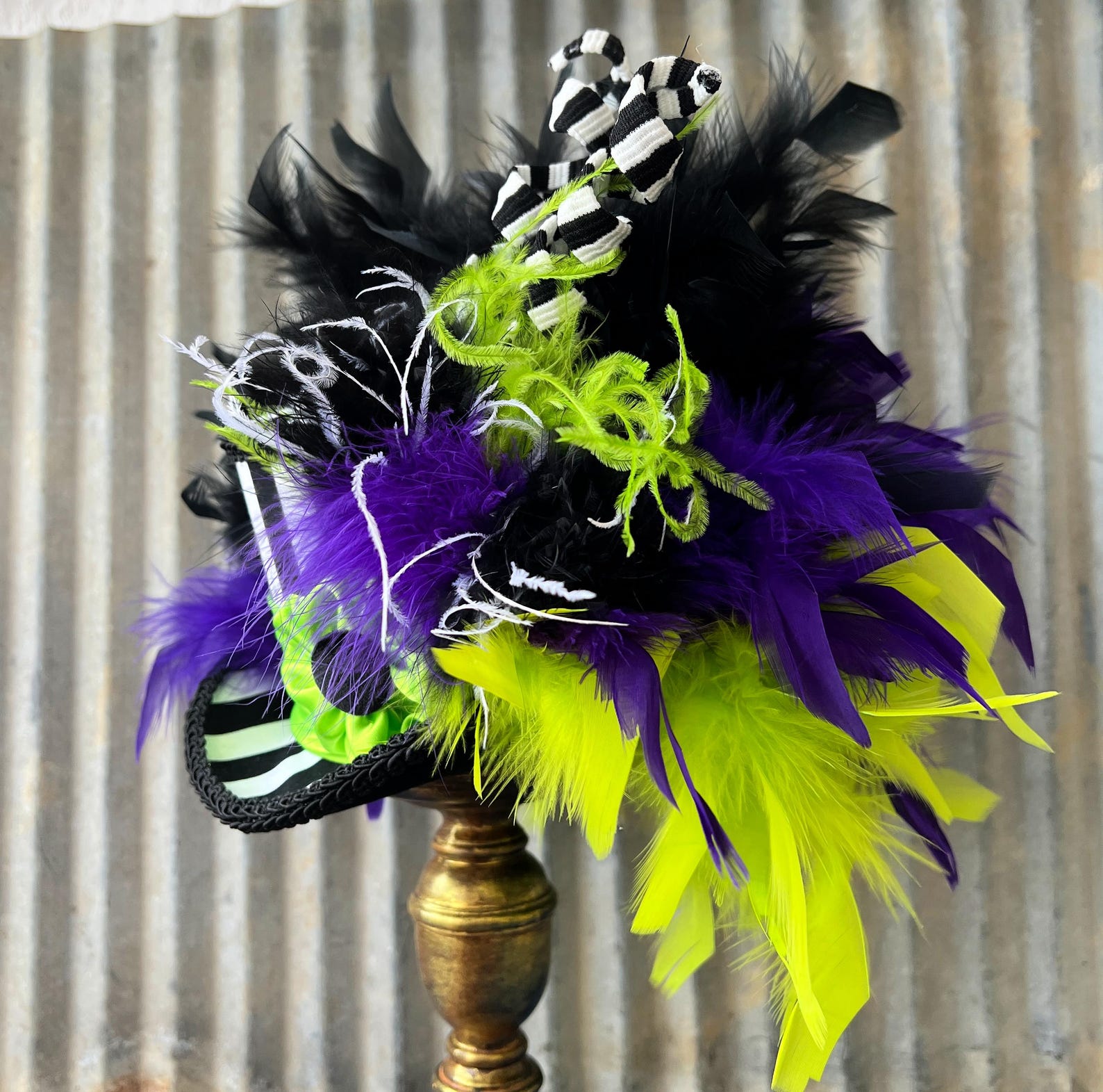 RESERVED FOR BILLIE, Black Stripe Mini Top Hat, Beetlejuice Mini Top ...