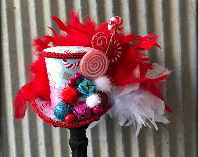 Christmas Mini Top Hat Candy Christmas Hat Holiday Hat Blue - Etsy
