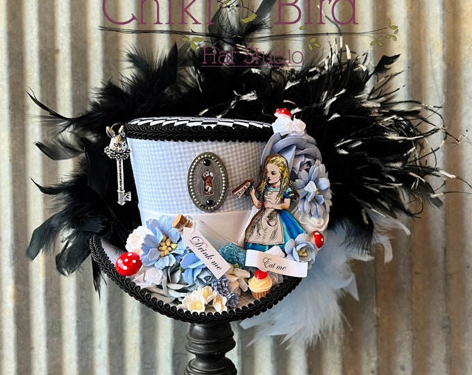 Mini Top Hat,alice Diorama Tea Hat, Mad Hatter Hat, Mad Tea Party ...