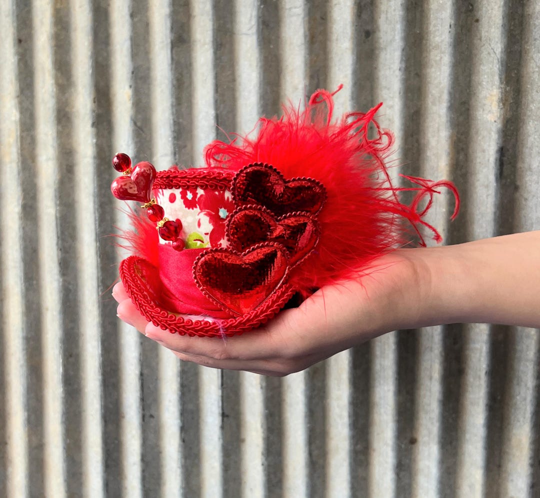 Micro Mini Top Hat, Valentine's Day Mini Top Hat, Micro Heart Mini Top ...
