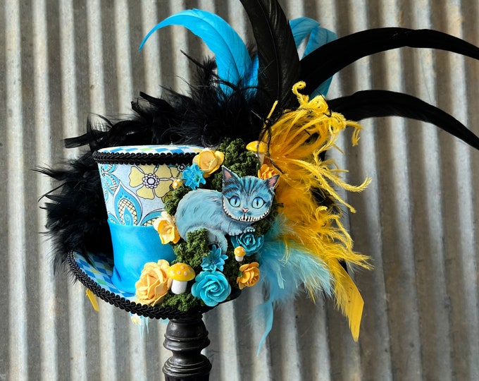 Mini Top Hat, Tea Party Mini Top Hat, Alice in Wonderland Hat, Cheshire ...