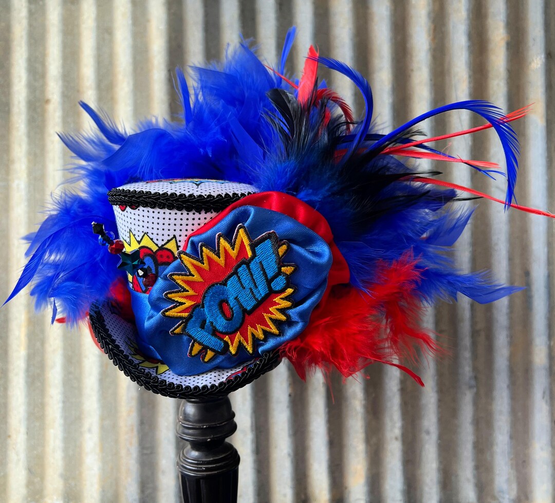Super Hero Mini Top Hat, Comic Mini Hat, Pride Parade Hat, Comicon Mini ...