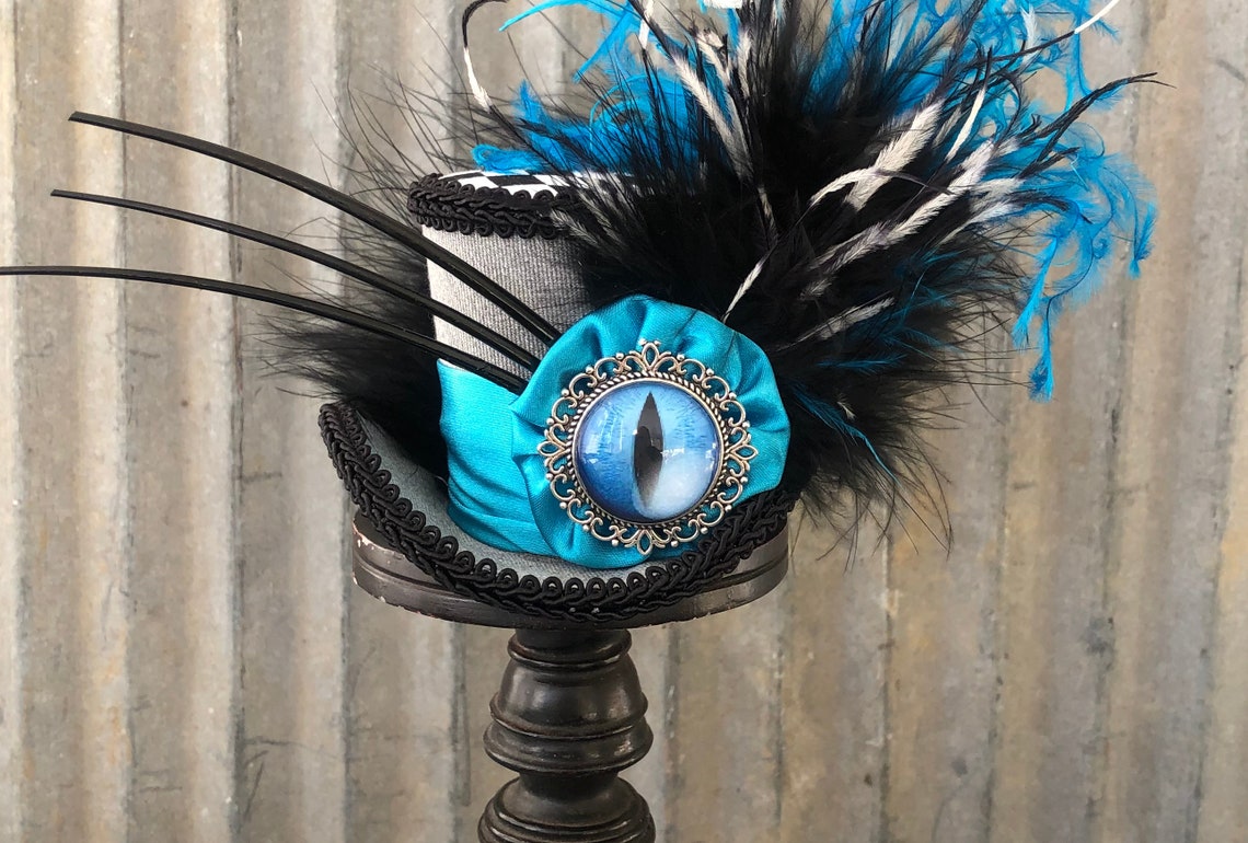 Micro Mini Top hatCheshire Cat Hat Cat Eye Hat Alice in | Etsy