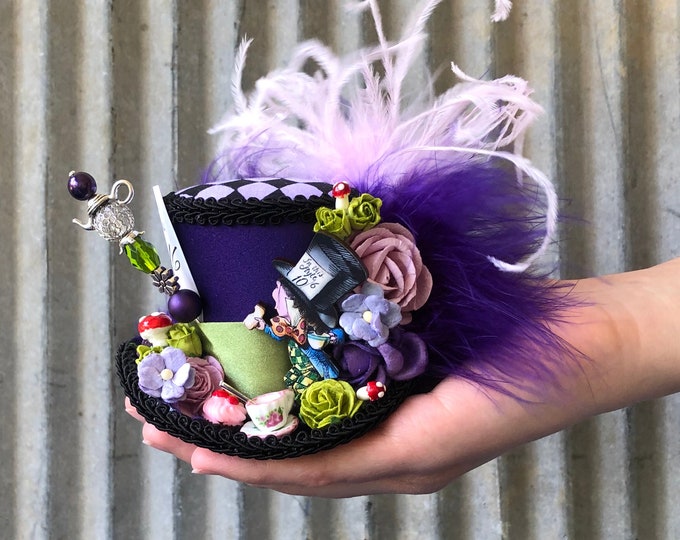 Micro Mini Top Hat Mad Hatter Mini Hat Alice in Wonderland | Etsy