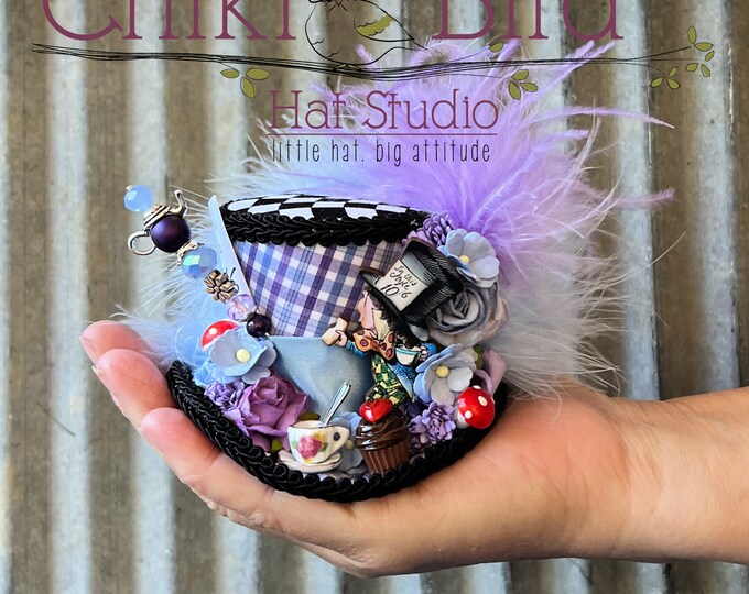 Micro Mini Top Hat, Mad Hatter Mini Hat, Alice in Wonderland, Mad ...