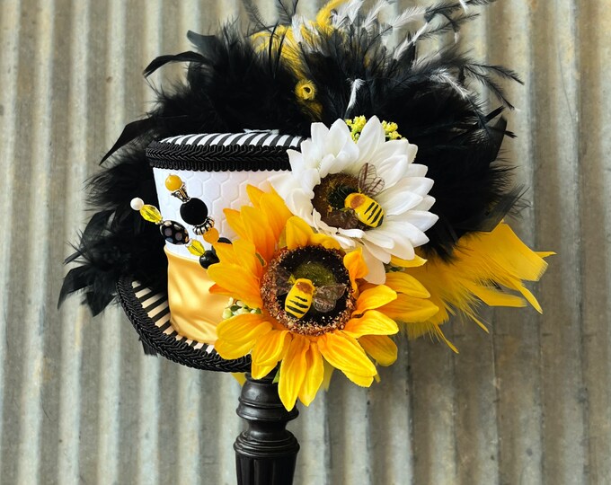 Mini Top Hat Sunflower Bumble Bee Mini Top Hat Bee Hat - Etsy