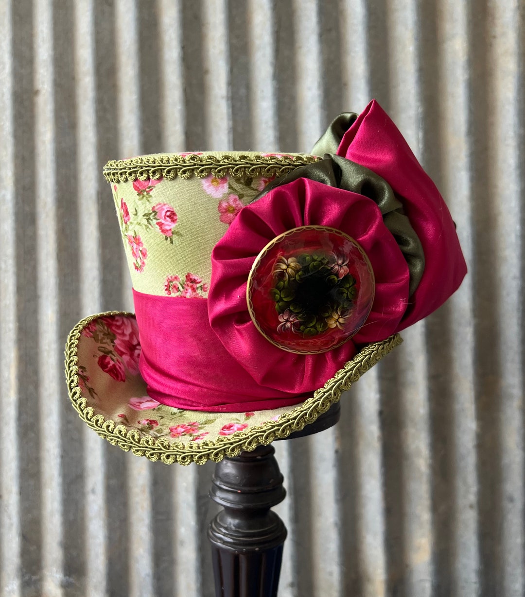 Mini Top Hat,gilded Age Hat, Alice in Wonderland Mini Top Hat, Pink and ...