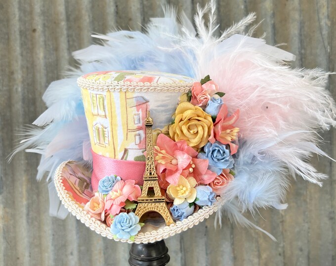 Mini Top Hat Paris Mini Hat Eiffel Tower Hat Alice in - Etsy