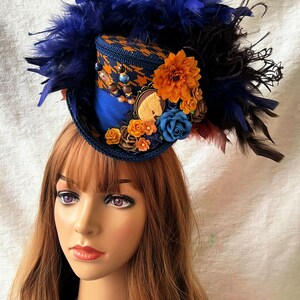 Kentucky Derby Hut, Mini Zylinder, Derby Mini Hut, braun blau Fischgrät ...