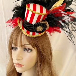 Mini Top Hat Red Stripe Circus Mini Top Hat Night Circus - Etsy