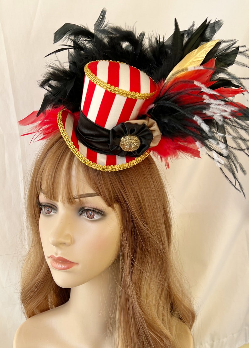 Mini Top Hat Red Stripe Circus Mini Top Hat Night Circus - Etsy