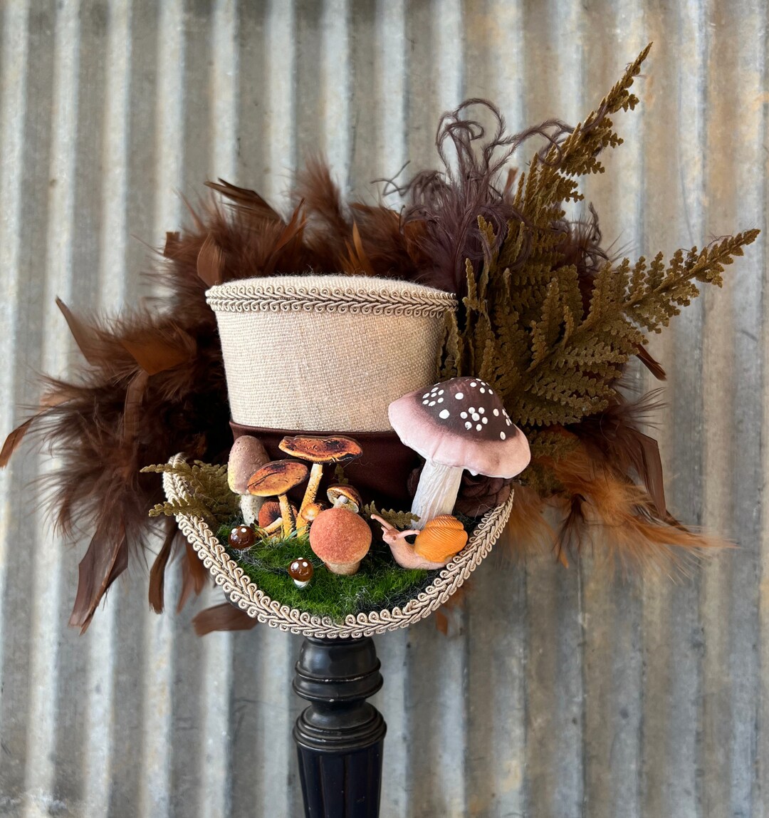 Mini Top Hat, Nature Mini Hat, Woodland Mushroom Mini Top Hat, Tea ...