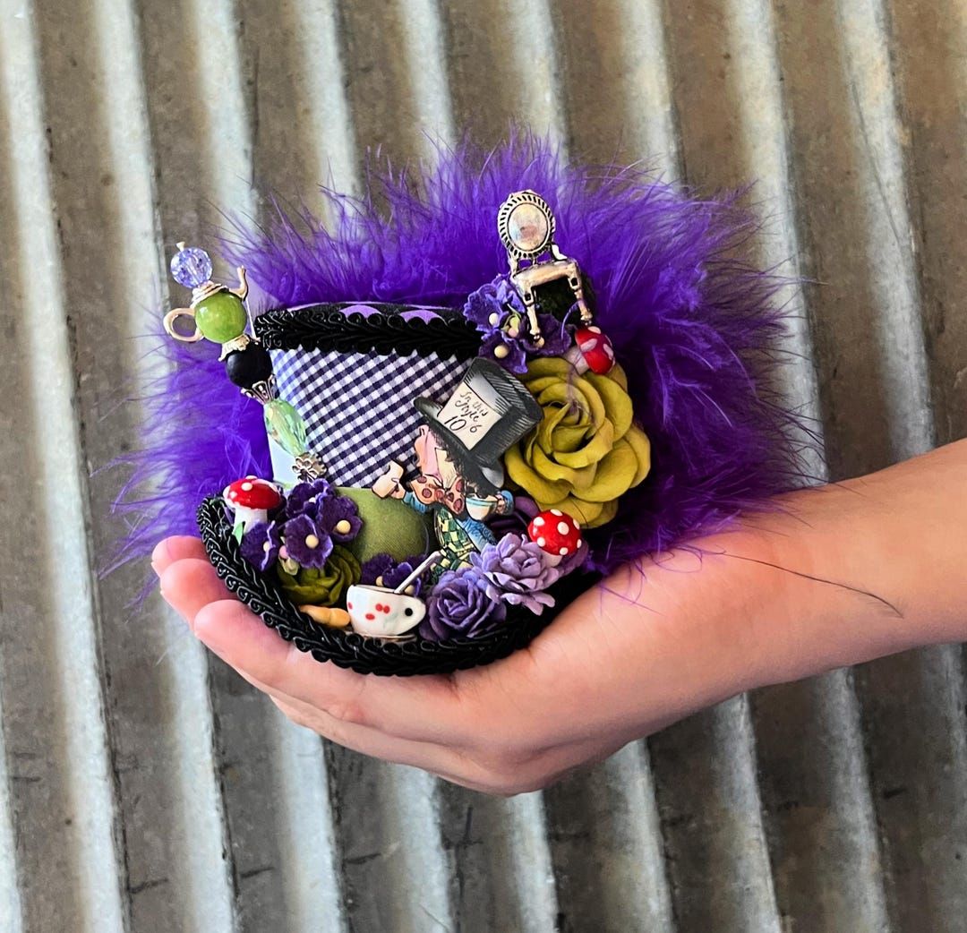 Micro Mini Top Hat, Mad Hatter Diorama Hat, Mad Hatter Mini Top Hat ...