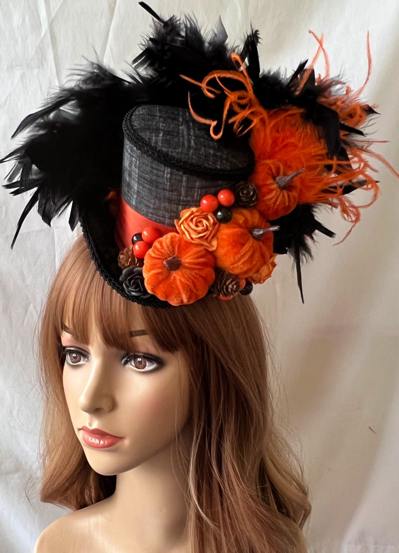 Mini Top Hat Fall Mini Top Hat Thanksgiving Hat Black and - Etsy