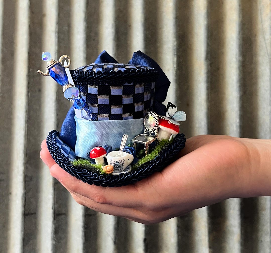 Micro Mini Top Hat, Mad Hatter Green and Purple Hat, Onederland Tea ...