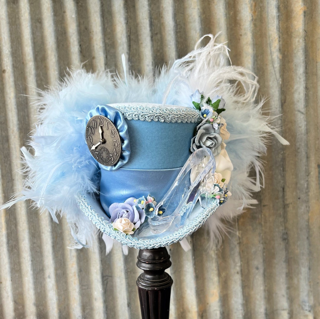 Mini Top Hat, Kentucky Derby Hat, Light Blue Mini Hat, Mad Hatter Hat ...