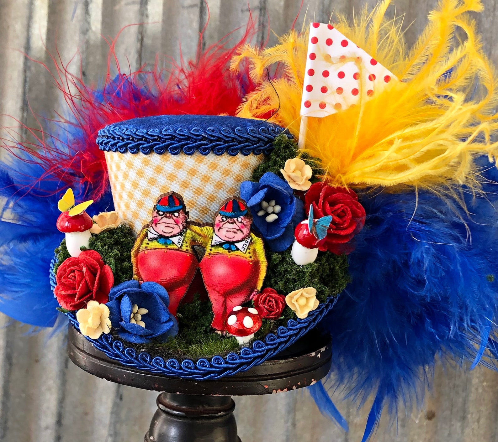 Micro Mini Top Hat Alice in Wonderland Tweedle Twins Hat | Etsy