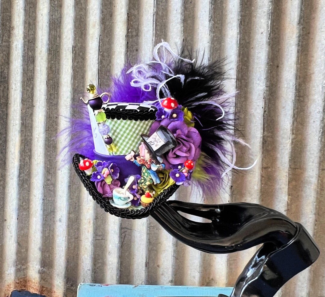 Micro Mini Top Hat, Mad Hatter Mini Hat, Alice in Wonderland, Mad ...