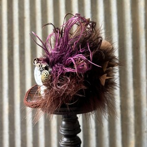 Micro Mini Top Hat, Steampunk Micro Mini Top Hat, Mad Hatter Hat,brown ...