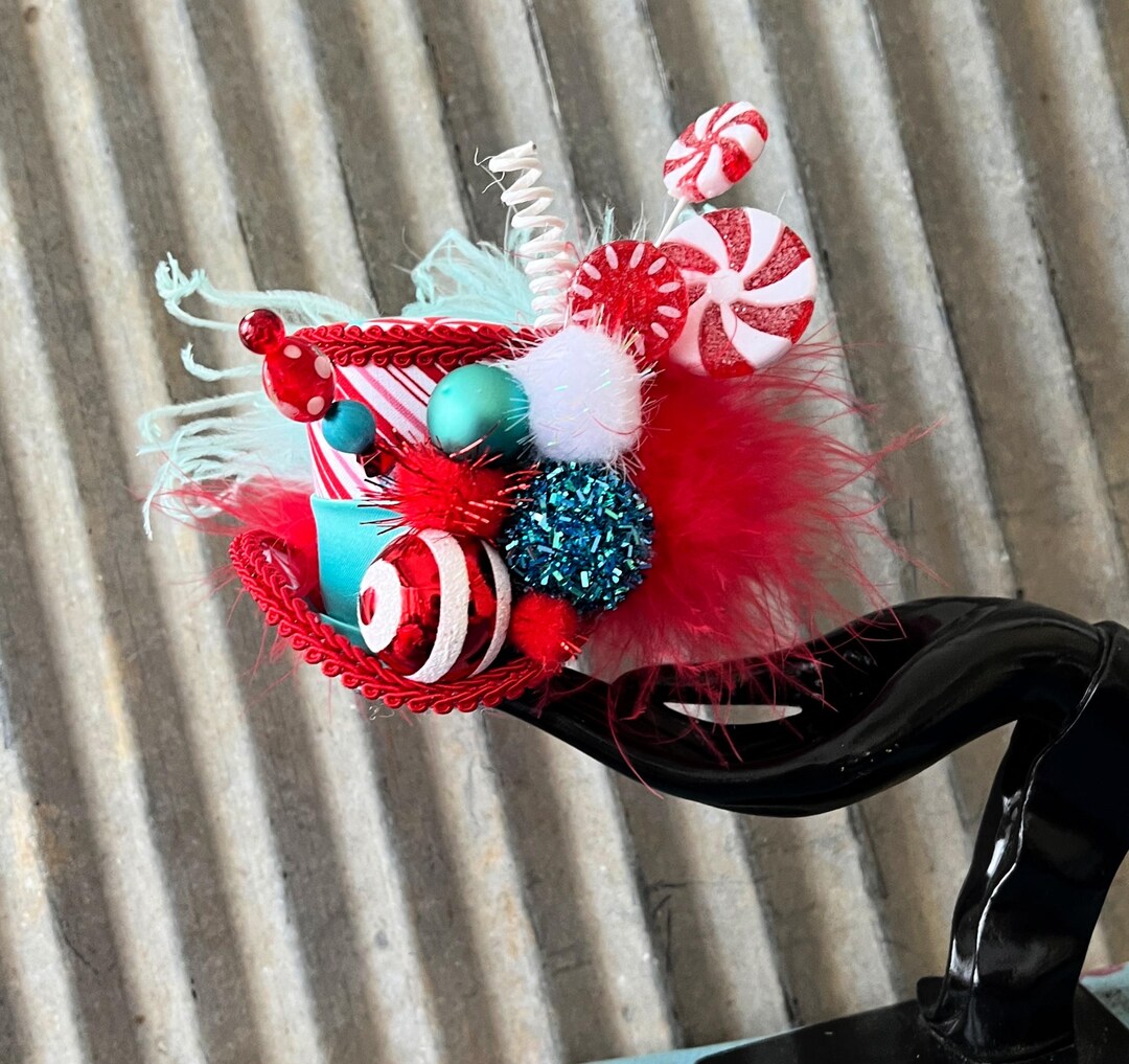 Micro Mini Top Hat, Micro Christmas Mini Top Hat, Candy Cane Hat ...