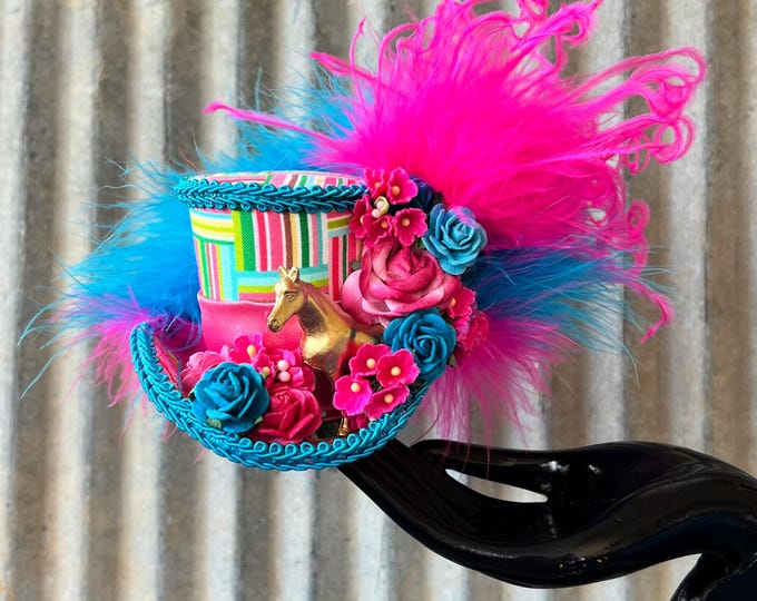 Micro Mini Derby Horse Hat, Kentucky Derby Top Hat, Horse Race Hat ...