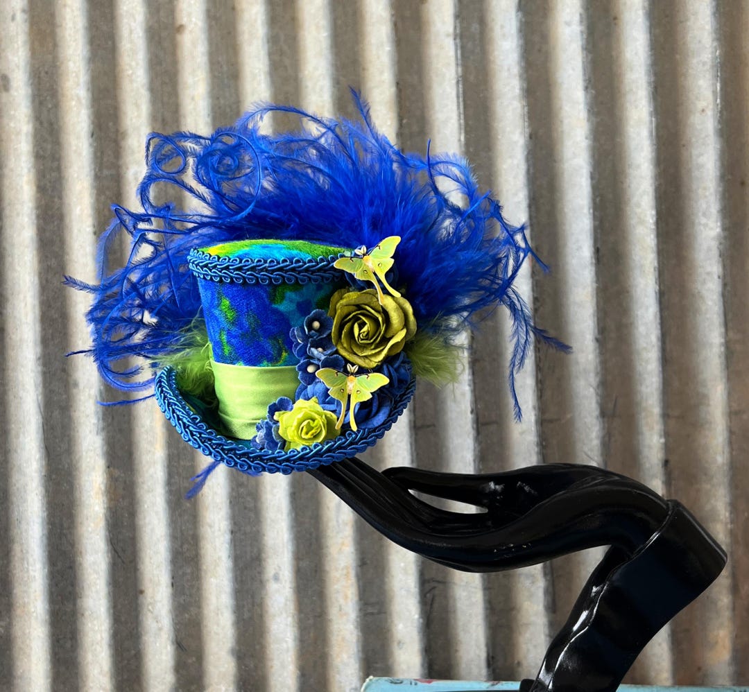 Micro Mini Top Hat, Mad Hatter Hat, Luna Moth Decor, Hat, Vintage Mini ...