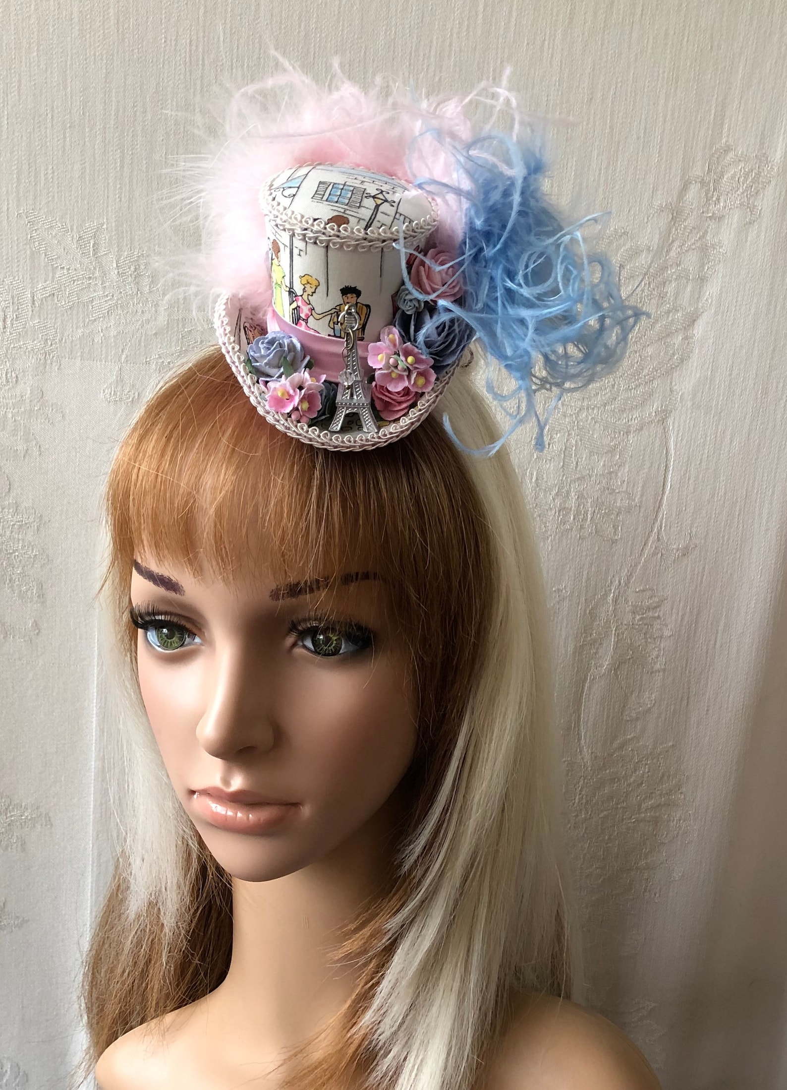 Micro Mini Top Hat Pink Paris Hat Patisserie Hat Alice in | Etsy