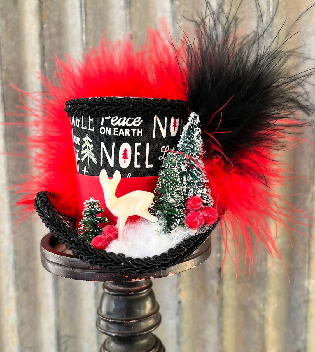 Micro Mini Top Hat, Christmas Hat, Holiday Mini Top Hat, Christmas Mini ...