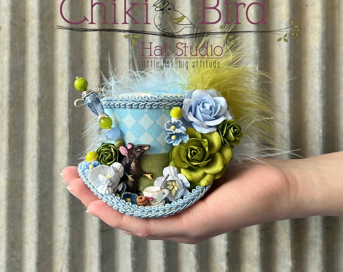 Micro Mini Top Hat, Dormouse Mini Diorama Hat, Alice in Wonderland Mini Hat, Mad Tea Party Hat ...
