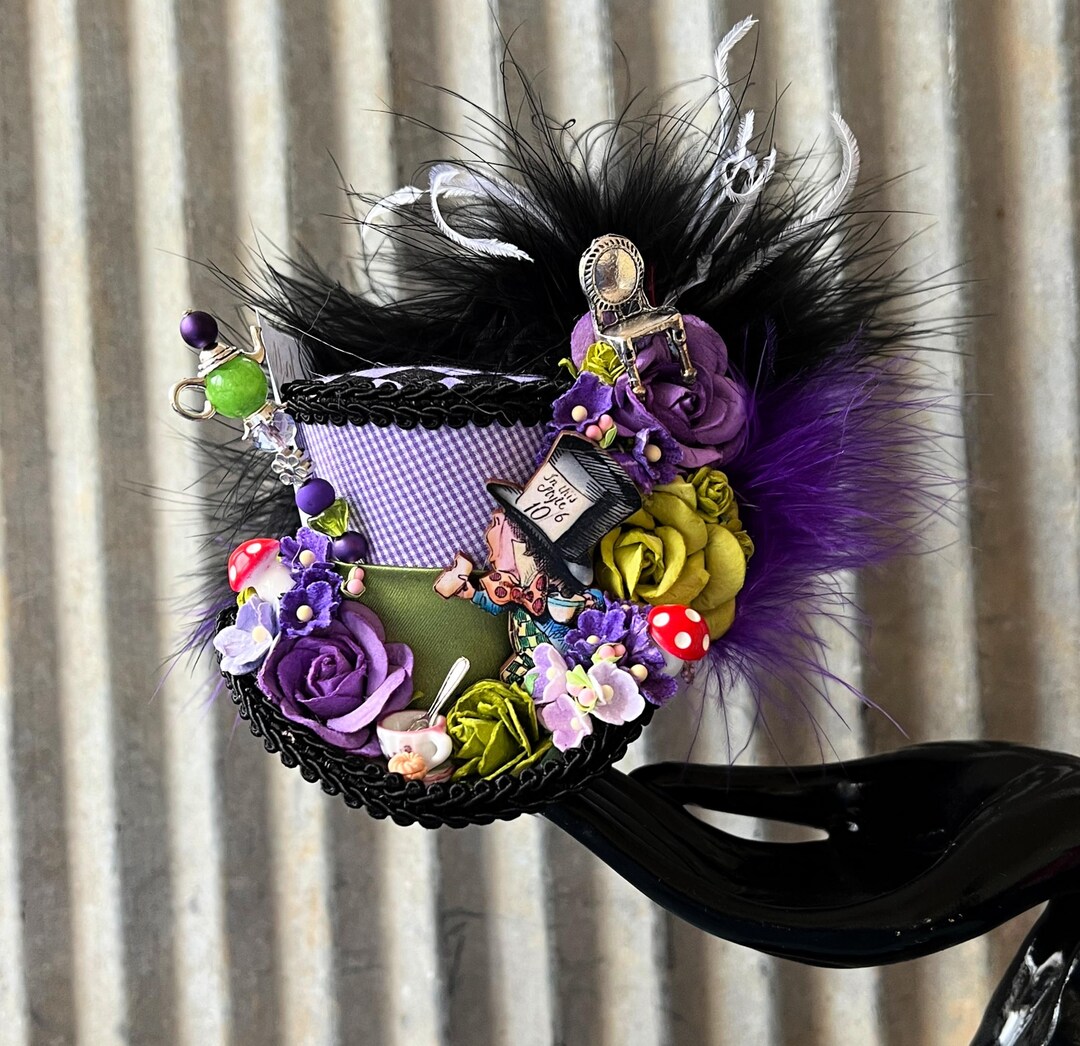 Micro Mini Top Hat, Mad Hatter Diorama Hat, Mad Hatter Mini Top Hat ...