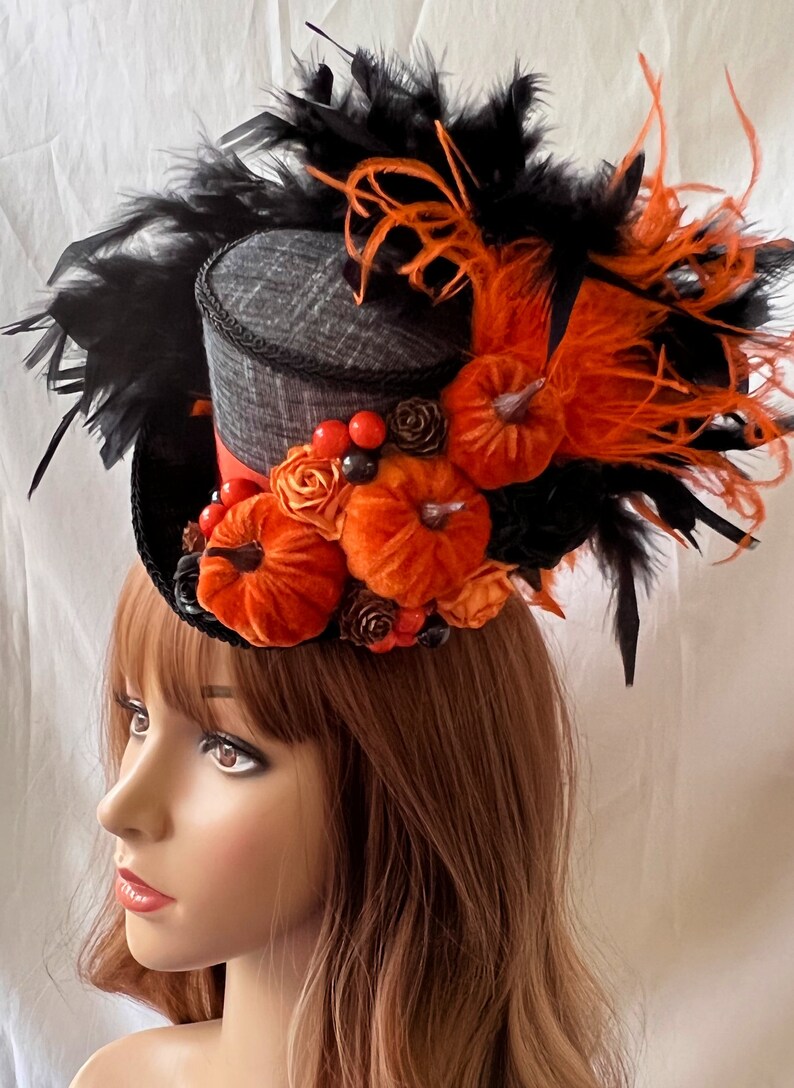 Mini Top Hat Fall Mini Top Hat Thanksgiving Hat Black and - Etsy
