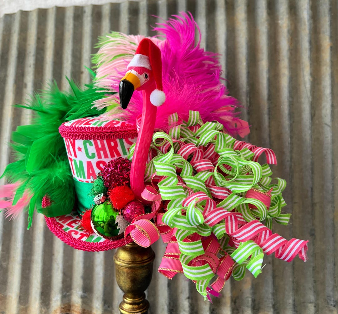Mini Top Hat, Christmas Mini Top Hat, Flamingo Santa Mini Top Hat, Deer ...