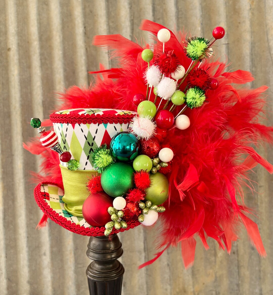 Christmas Mini Top Hat Santa Christmas Hat Holiday Hat Ugly - Etsy