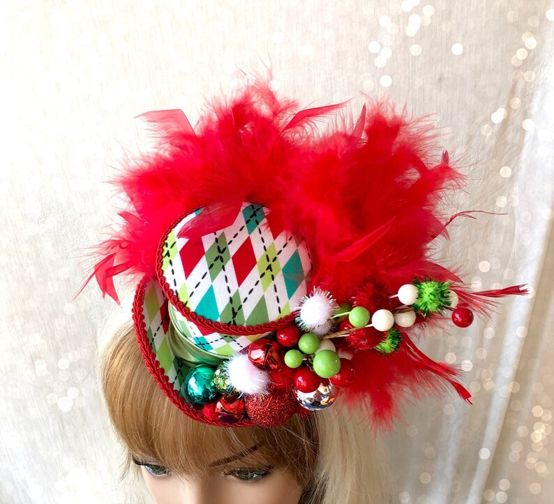 Christmas Mini Top Hat Santa Christmas Hat Holiday Hat Ugly | Etsy