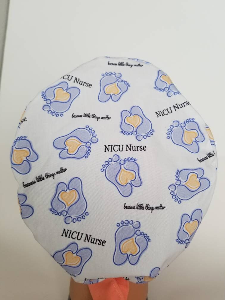 Nicu nurse scrub cap. Womens fitted scrub cap. Neonatal nurse hat. Nicu ...