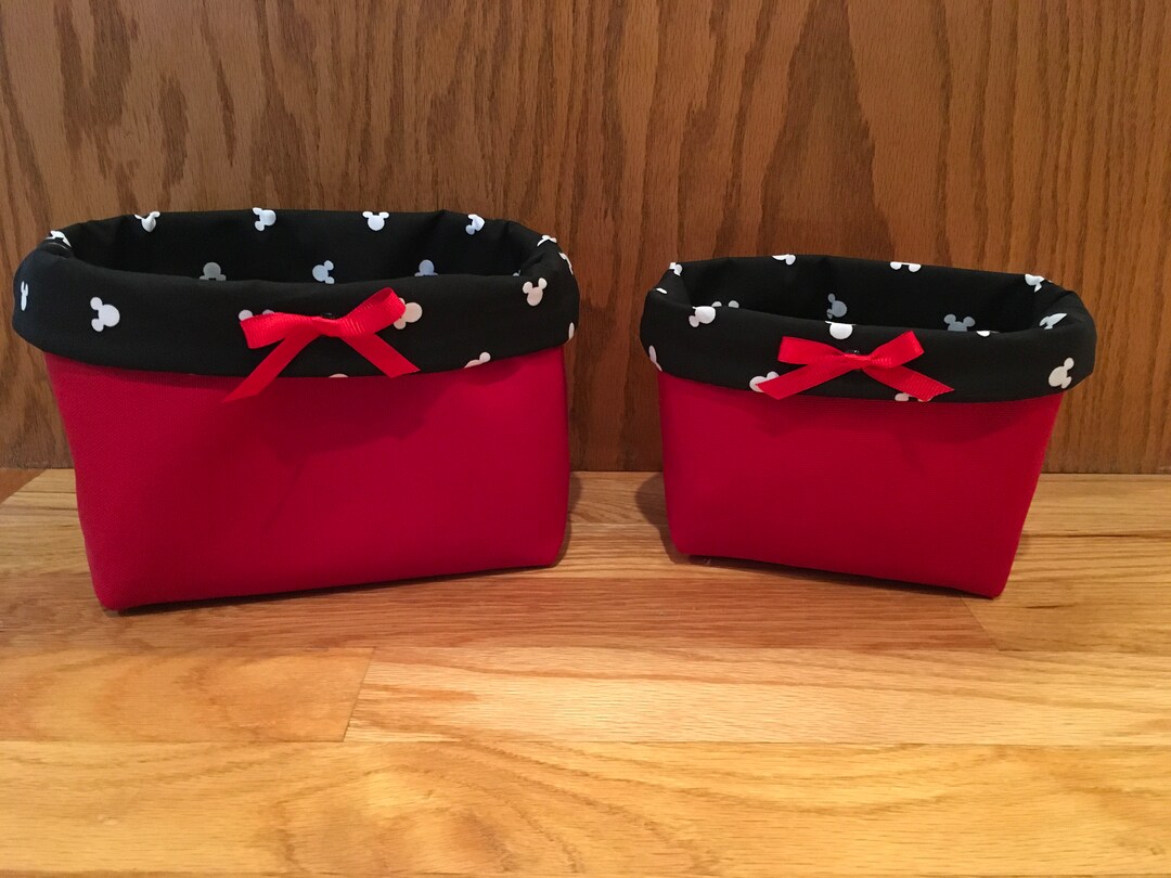 Mickey Mouse Fabric Basket Set - Etsy