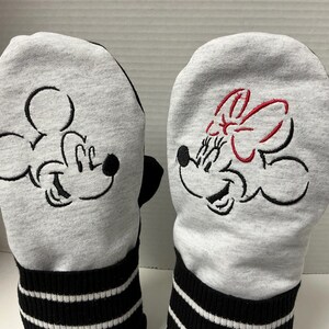 Mickey Mouse and Minnie Mouse Mittens Adult - Etsy