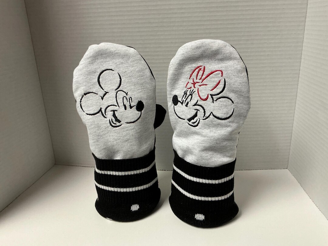 Mickey Mouse and Minnie Mouse Mittens Adult - Etsy