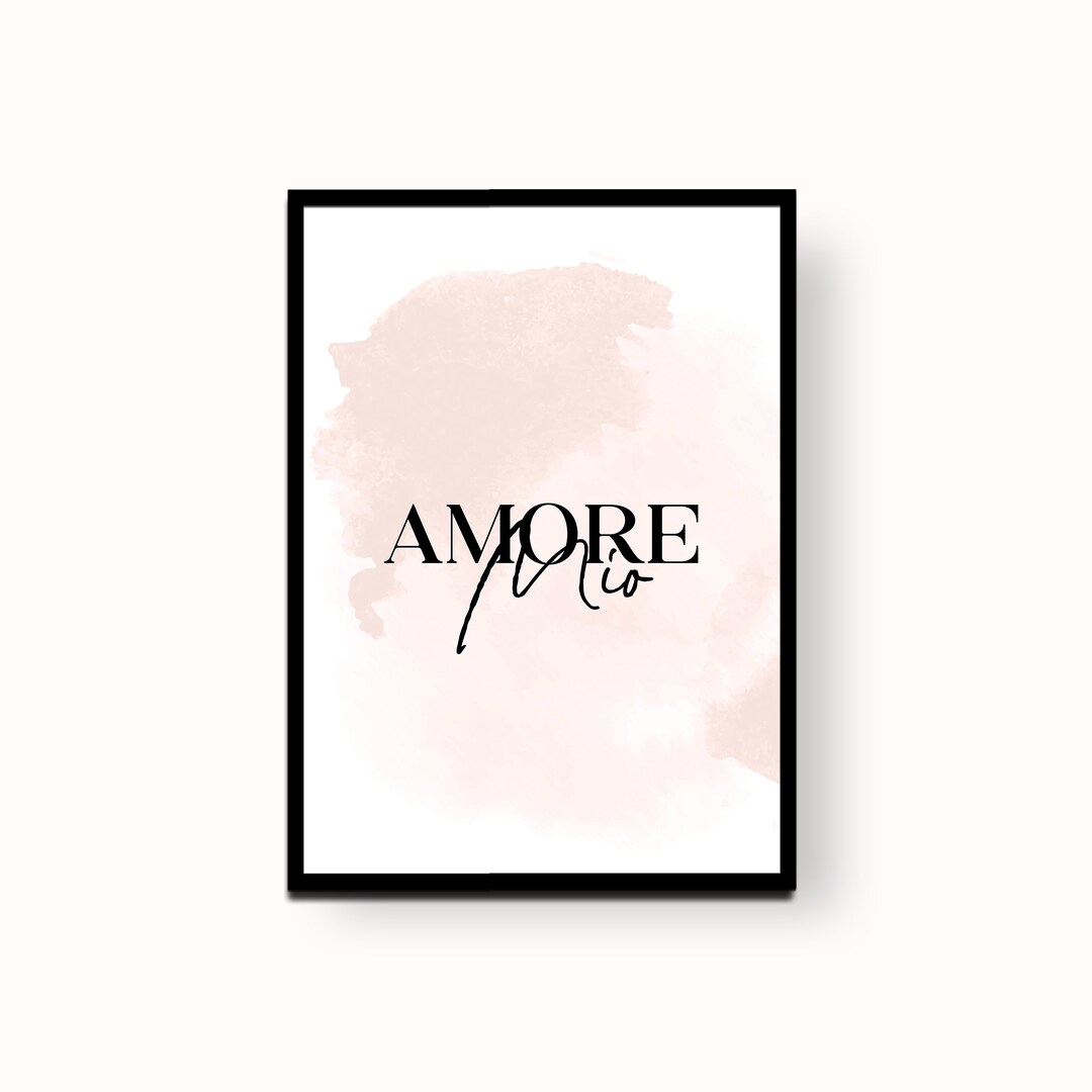 Italian Word / Amore Mio / Mu Love / Watercolor / Wall Art / Printable ...